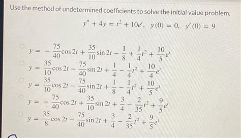 solved use the method of undetermined coefficients to solve