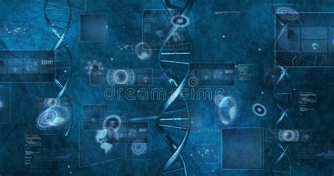 dna strand with binary coding processing scientific data in animation stock video video of