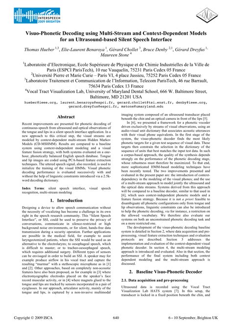 Pdf Visuo Phonetic Decoding Using Multi Stream And Context Dependent