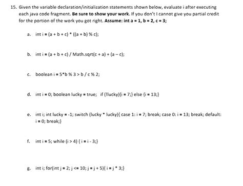 Solved 15 Given The Variable Declarationinitialization