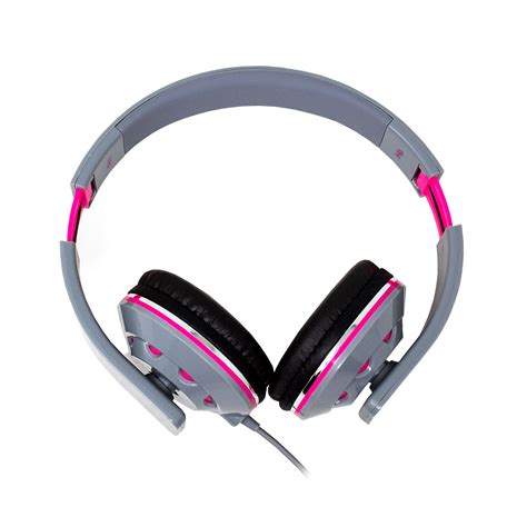 Audifonos De Diadema Con Microfono Maniac Gris Con Rosa Ihip Ipmani