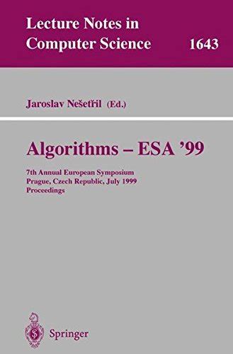 Algorithms Esa99 7th Annual European Symposium Prague Czech Republic July 16 18 1999