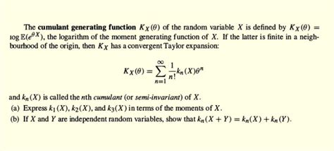 answered the cumulant generating function kx 0 … bartleby