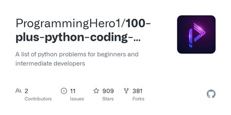 github programminghero1 100 plus python coding problems with