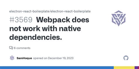 webpack does not work with native dependencies · issue 3569