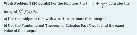 solved work problem 3 20 points for the function