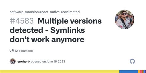 multiple versions detected symlinks don t work anymore · issue 4583