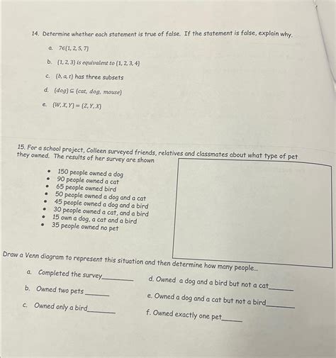 solved determine whether each statement is true of false if
