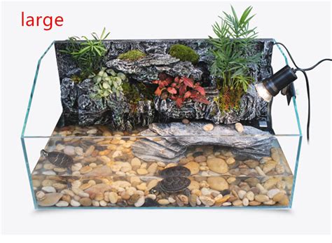 Rainforest Aquatic Turtle Aquarium Kit With Waterfall Basking Platform Light Filter Free