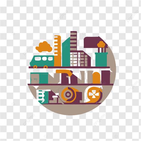 다양한 제품을 갖춘 공장 건물의 평면 만화 아이콘 벡터 흰색 배경에 있는 제조업체의 단순한 다채로운 아이콘 그림자 없음 작은 프레임 중앙 Png 일러스트 및 벡터 에