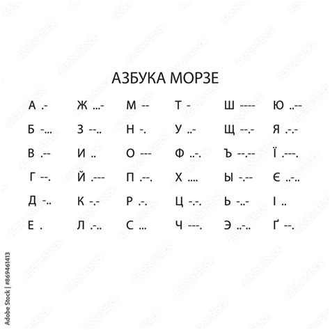 Morse Code Cyrillic Russian And Ukrainian Letters Sign Stock Vector Adobe Stock