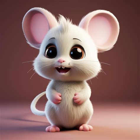Premium Photo Cute White Mouse With Expression On His Face