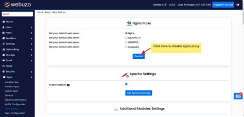 Nginx Proxy Webuzo