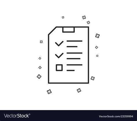 Checklist Document Line Icon File Sign Royalty Free Vector