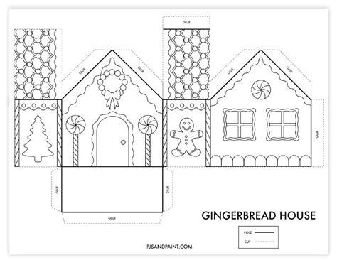 Gingerbread House Printable Gingerbread House Template Printable
