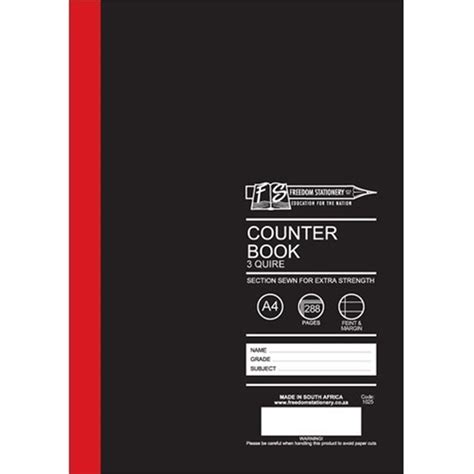 Freedom Stationery A4 Hardcover 3 Quire F M 288 Pages