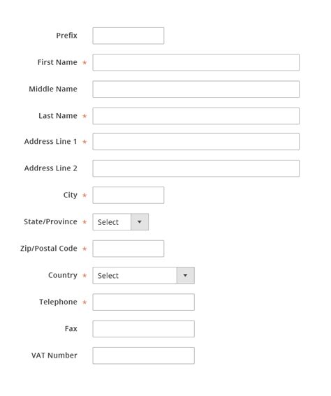 Name And Address Form Template 30 Free Login And Registration Form