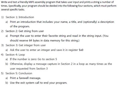 Solved Write And Test A Friendly Mips Assembly Program That