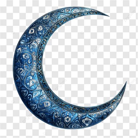 전통적인 이슬람 패턴을 가진 미묘한 라마단 달 라마단 초승달 파란색 Png 일러스트 및 이미지 에 대한 무료 다운로드 Pngtree