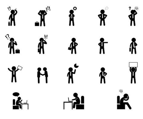 Premium Vector Businessman Business Stick Figures Stickman Office Worker Corporate Cooperation