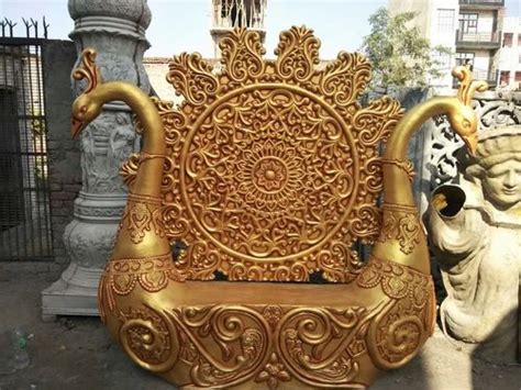 Golden 6 5 Feet Fiber Mayur Singhasan Chair For Interior Decor At ₹ 4999 In New Delhi