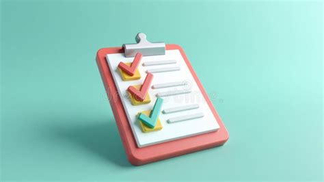 A 3d Icon Of A Task Checklist With Floating Checkmarks Minimalist Design Productivity Theme