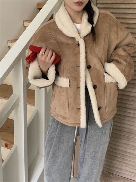 프렌치오브 💖고퀄리버시블 토스트 양털 울 시어링 뽀글이 스웨이드 겨울 무스탕 자켓2color