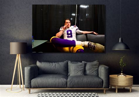 Joe Burrow Smoking Cigar Ready To Hang Canvas Wall Art Joe Burrow