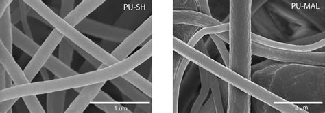 Post Spinning Click Cross Linked Biobased Polyurethane Coaxial Nanofibers Acs Applied Polymer