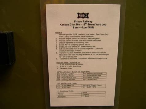 This Photo Shows The Job Description For The 19th St Yardmaster This