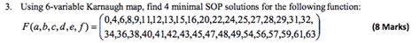 Solved Using 6 Variable Karnaugh Map Find 4 Minimal Sop