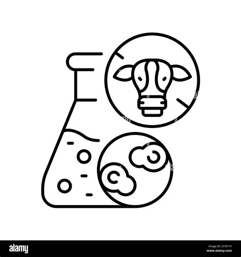 Culture Medium For Cells Black Line Icon Vector Isolated Element Editable Stroke Stock Vector