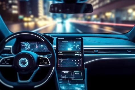 Premium AI Image Modern Smart Car Technology Intelligent System Using Heads Up Display HUD
