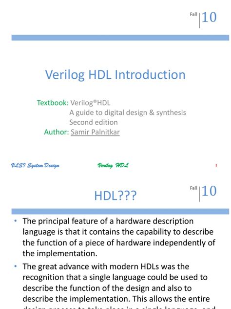 verilog hdl introduction textbook pdf hardware description