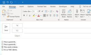 How To Insert A Clickable Checkbox In Outlook In Windows 11 10