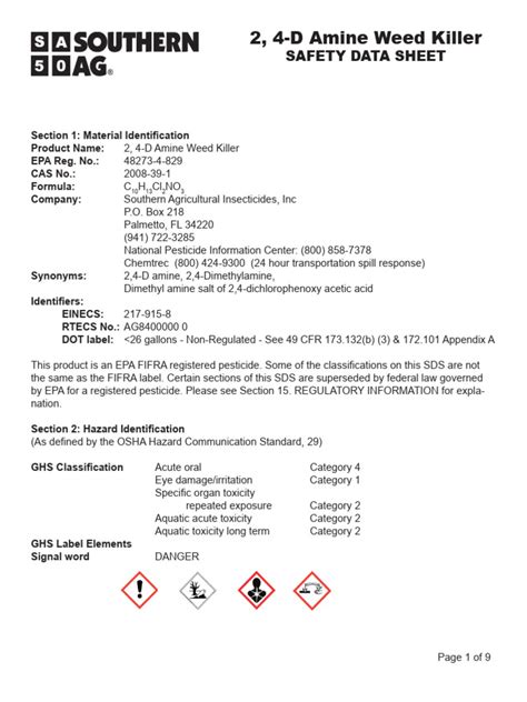 Amine Sds 2021 1332471032 Pdf Toxicity Hazardous Waste
