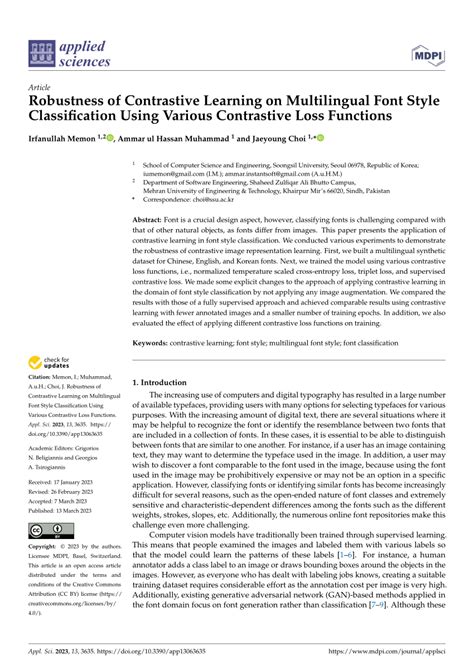 Pdf Robustness Of Contrastive Learning On Multilingual Font Style