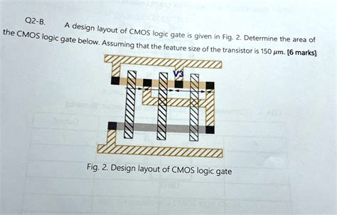 Q2 B A Design Layout Of Cmos Logic Gate Is Given In Fig 2 Determine The Area Of The Cmos Logic