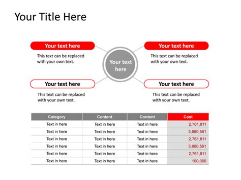 PowerPoint Slide Diagram Table Red Boxes TG CrystalGraphics