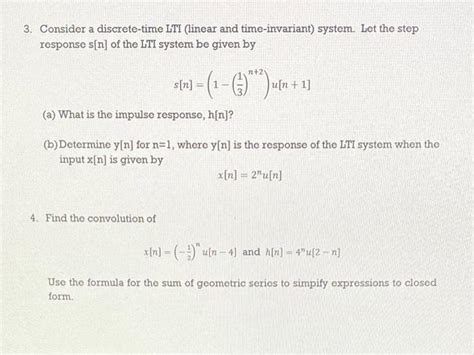 solved 3 consider a discrete time lti linear and