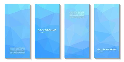 A Set Of Abstract Bright Blue Colorful Brochures Background With Triangles Vector Illustration