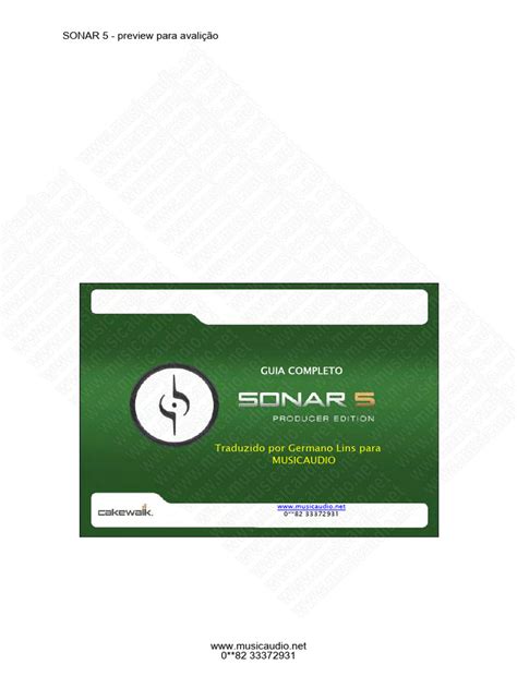 Guia Completo Do Sonar 5 Tutoriais E Edição Pdf