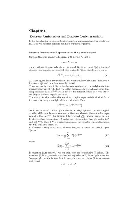 Discrete Fourier Series And Discrete Fourier Transform NPTel