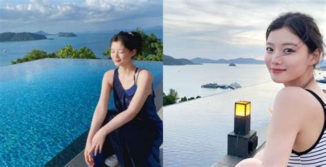 김유정 시원한 어깨 노출럭셔리 풀빌라에서 여름휴가 텐아시아