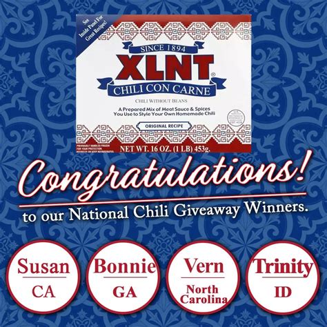 Xlnt Foods National Chili Month Giveaway 2022 — Xlnt Foods Xlnt