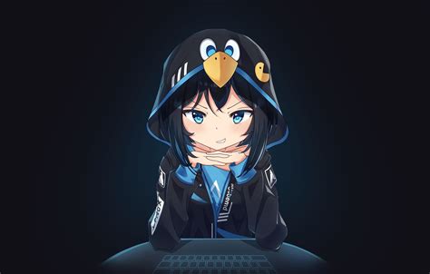 Wallpaper The Dark Background Anime Linux Anime Arch Linux Anime