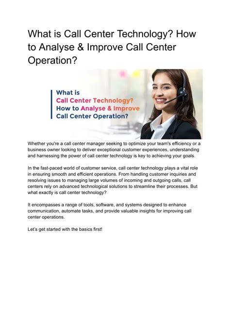 Ppt What Is Call Center Technology How To Analyse And Improve Call Center Operation Powerpoint