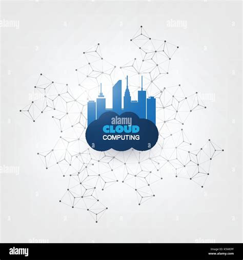 Cloud Computing Design Concept Digital Network Connections Technology Background Stock Vector