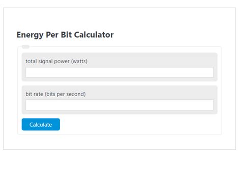 Energy Per Bit Calculator Calculator Academy