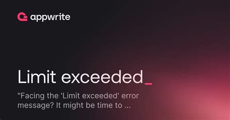 Limit Exceeded Threads Appwrite